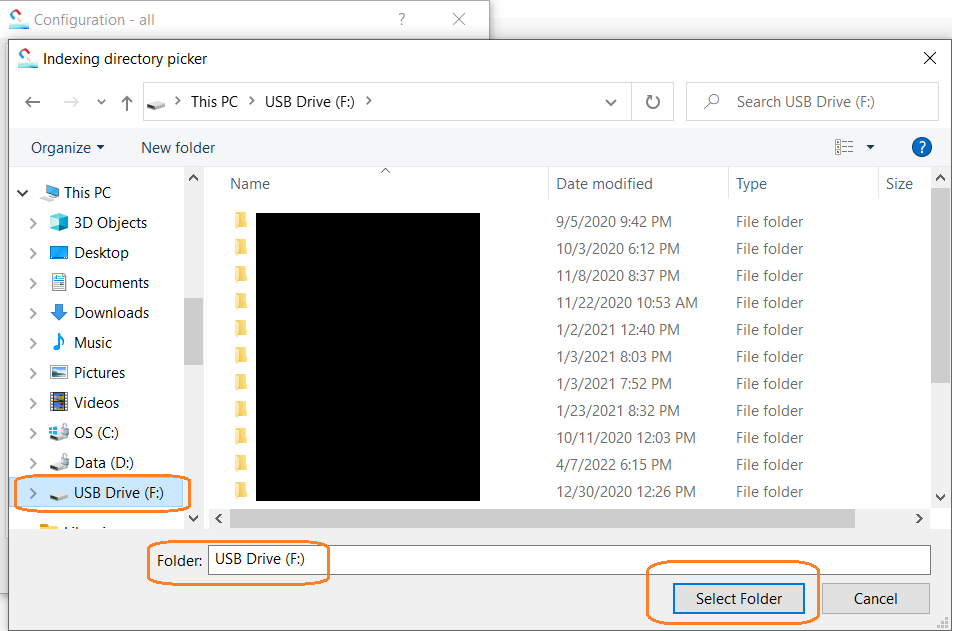 Files navigate and search on offline drives
